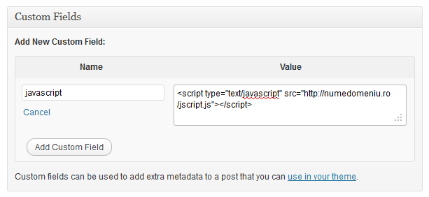 Custom Field Javascript 8575